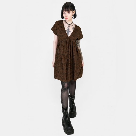Disturbia | Dresses | Nwt Disturbia Brown Earthy Dark Fairy Floral Moth ...